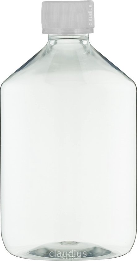 Lege Plastic Fles Apothekersfles 500 ml Transparant - met verzegeldop ...