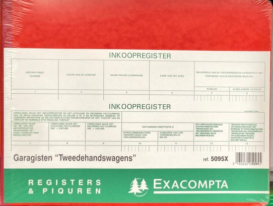 Exacompta - Inkoopregister Garagisten 'Tweedehandswagens' - Nederlandstalig - 80 pag. | bol