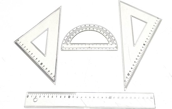 NTB Schoolset - Geometrische set - Liniaal 30cm. - 2x Geodriehoek ...