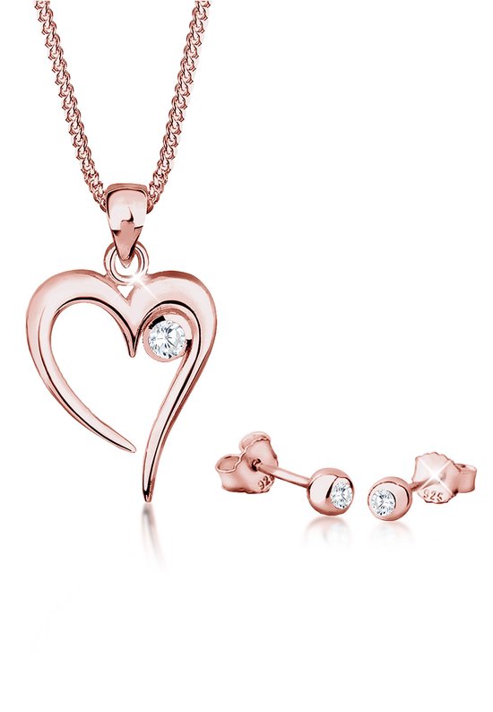 Elli Dames Sieraden Set Dames Hanger Hart Hanger Elegant met Zirkonia ...