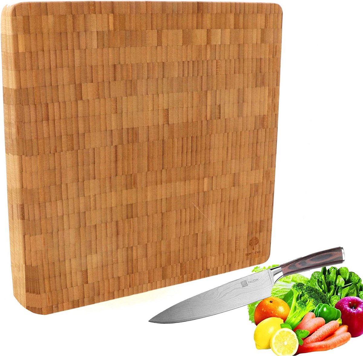 SCHOBERG Bamboe snijplank | Houten plank, 40 x 40 x 3 cm | Bamboe ...