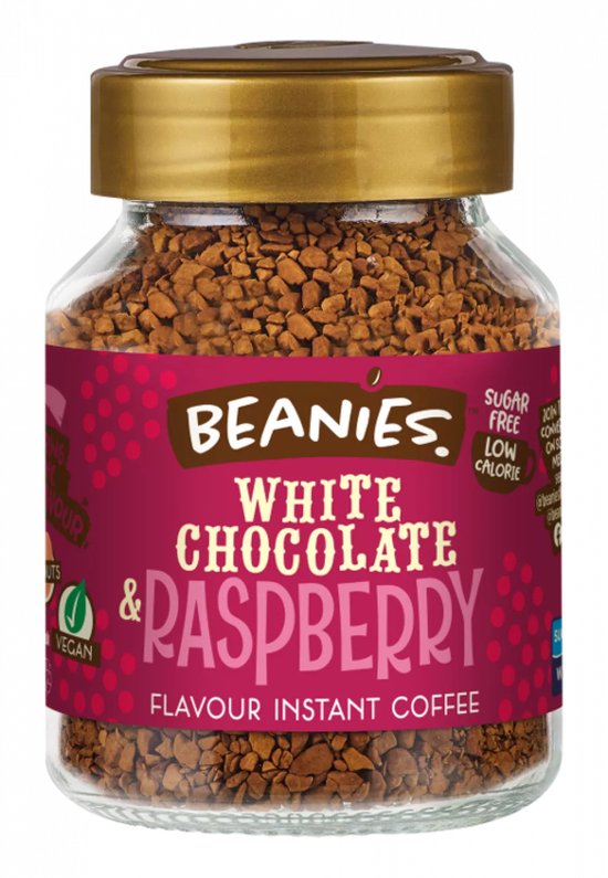 Beanies - instant koffie - oplos koffie - white chocolate raspberry ...