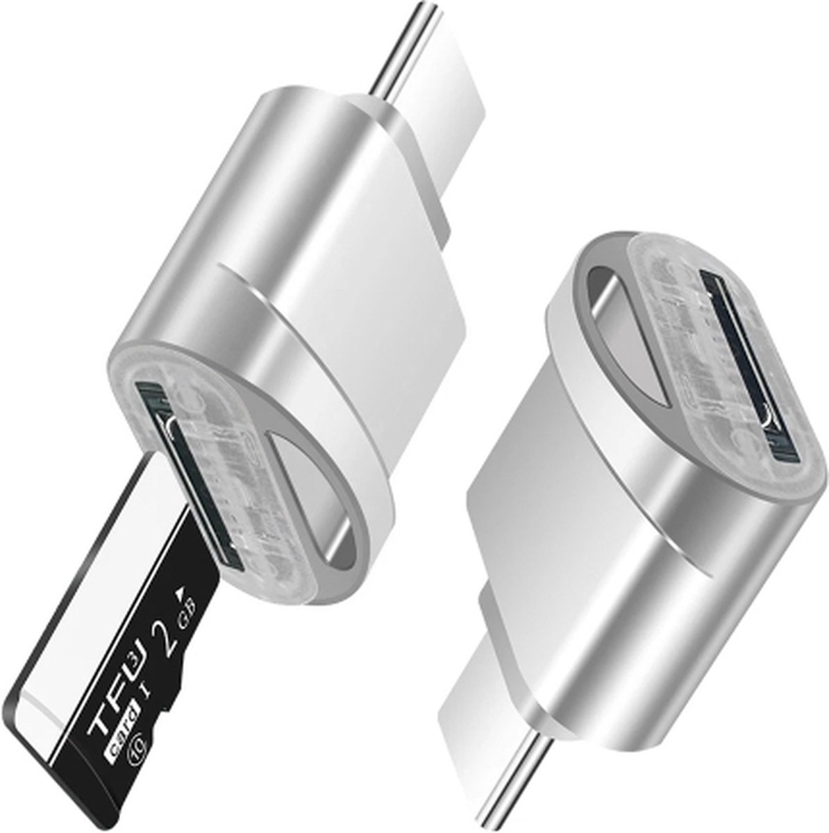 USB-C adapter - Micro-SD lezer - USB-C naar Micro-SD adapter - Zilver | bol
