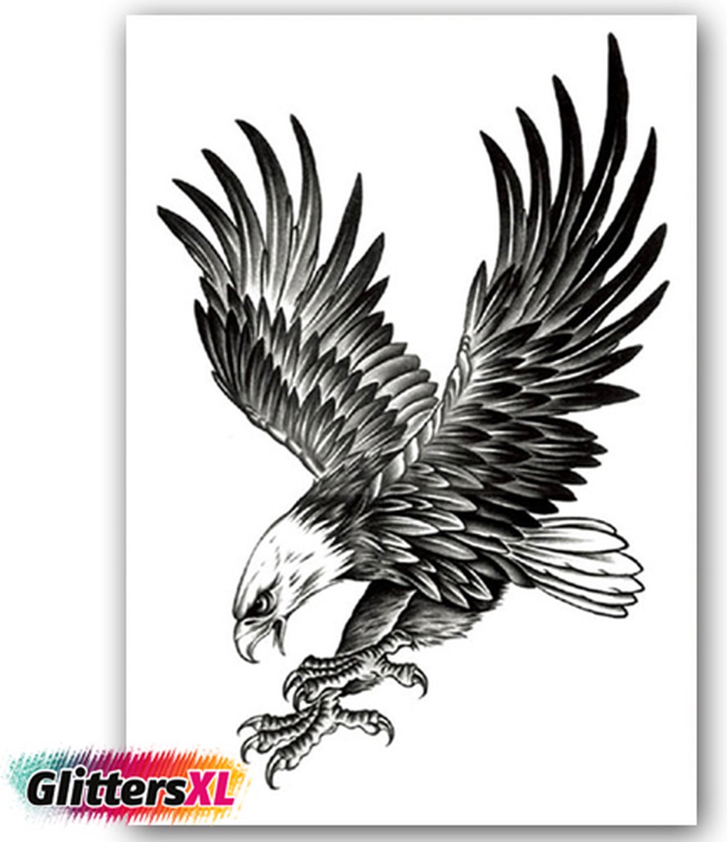 GlittersXL - Temporary Tattoo Adelaar (A5 formaat) [Neptattoo ...