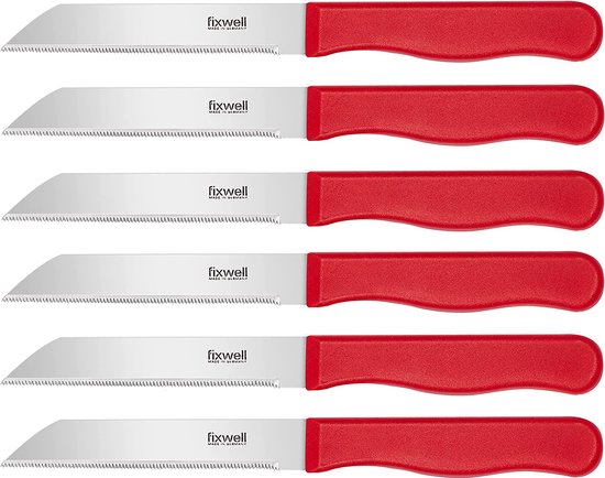 Fixwell® Fruit- en groentemes, rood, scherp keukenmes voor groenten en ...