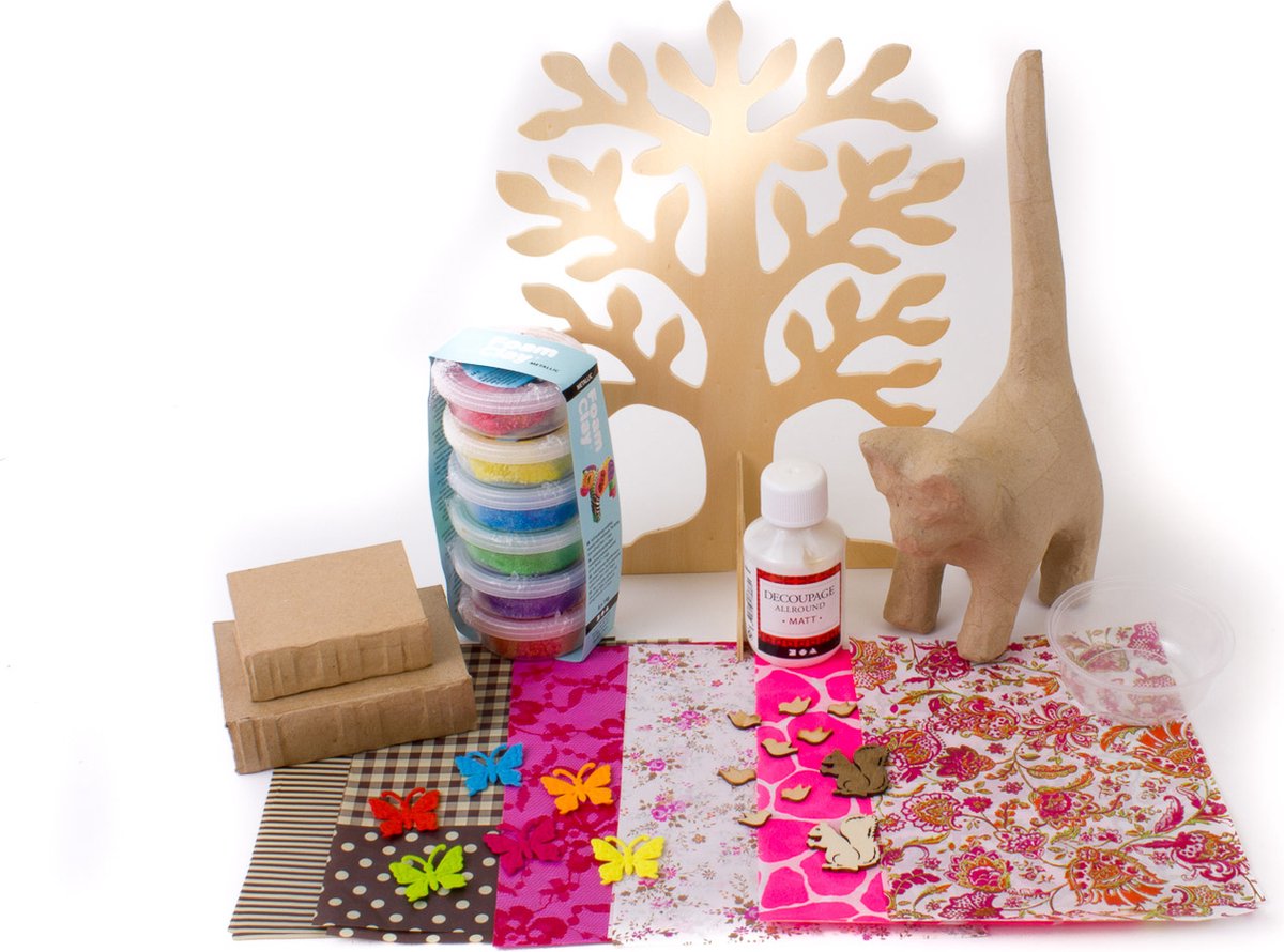 Luxe Decopatch decoupage hobbybox servettechniek foam clay poes kat ...