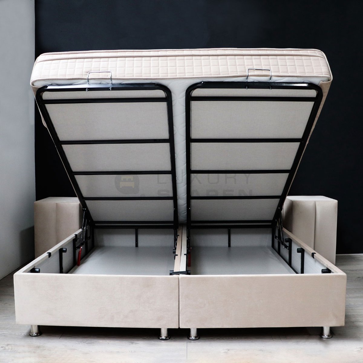 Boxspring bed met opbergruimte - 180x200 cm - opbergbed LEONAR - velvet ...