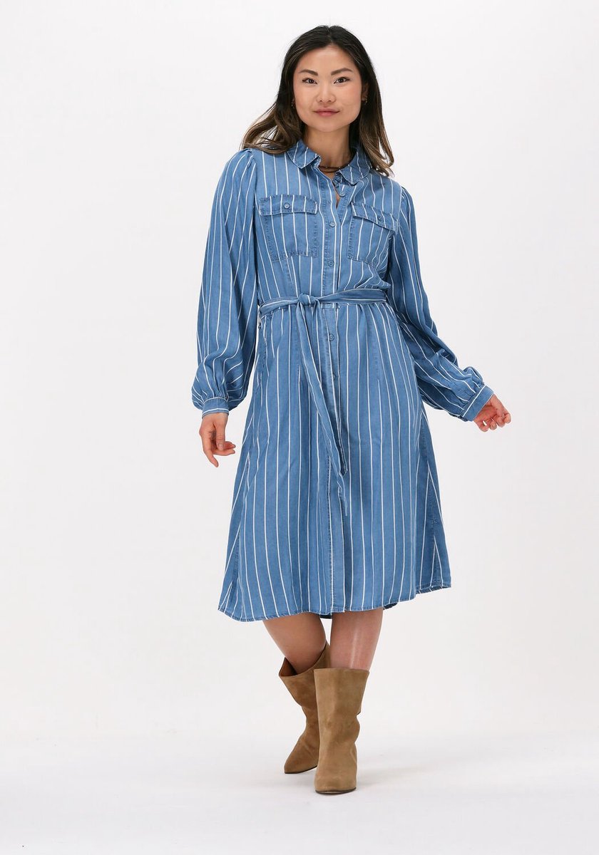 Lollys Laundry Kamma Jurken Dames - Rok - Jurk - Blauw - Maat XS | bol.com