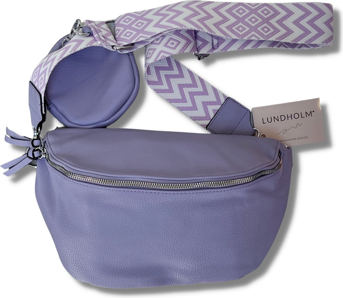 Lundholm heuptasje dames groot paars lila met tassenriem bag strap ...