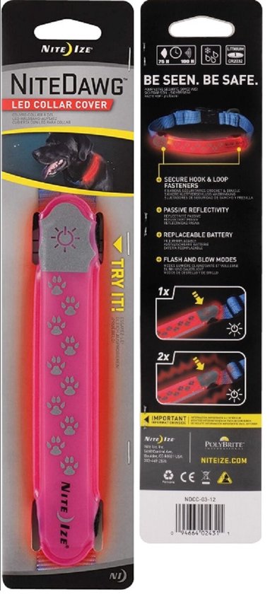 Nite Ize Nite Dawg Led Collar Cover - Roze | bol.com
