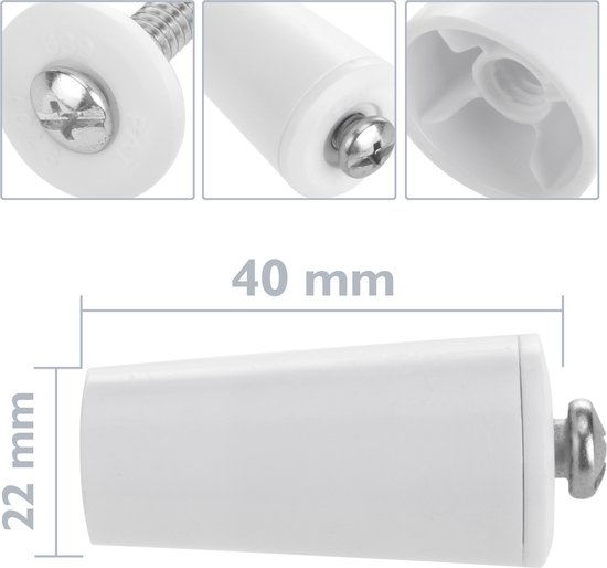 PrimeMatik - Blinde stop van 40 mm in wit | bol.com