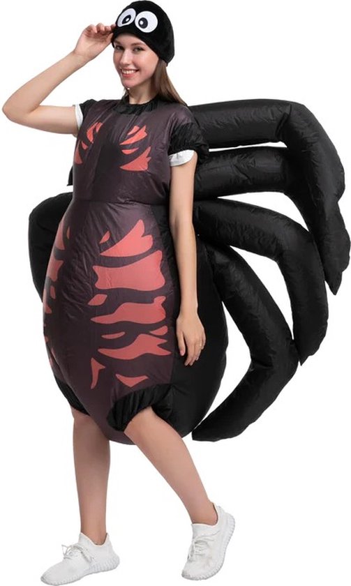 Halloween - Full body spider kostuum - Zelf Opblaasbaar - volwassenen ...