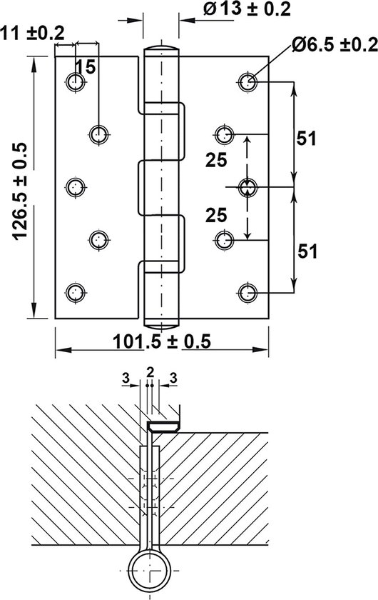 Scharnier – Deurscharnier – Premium Kwaliteit - Roestvrij staal - Voor ...