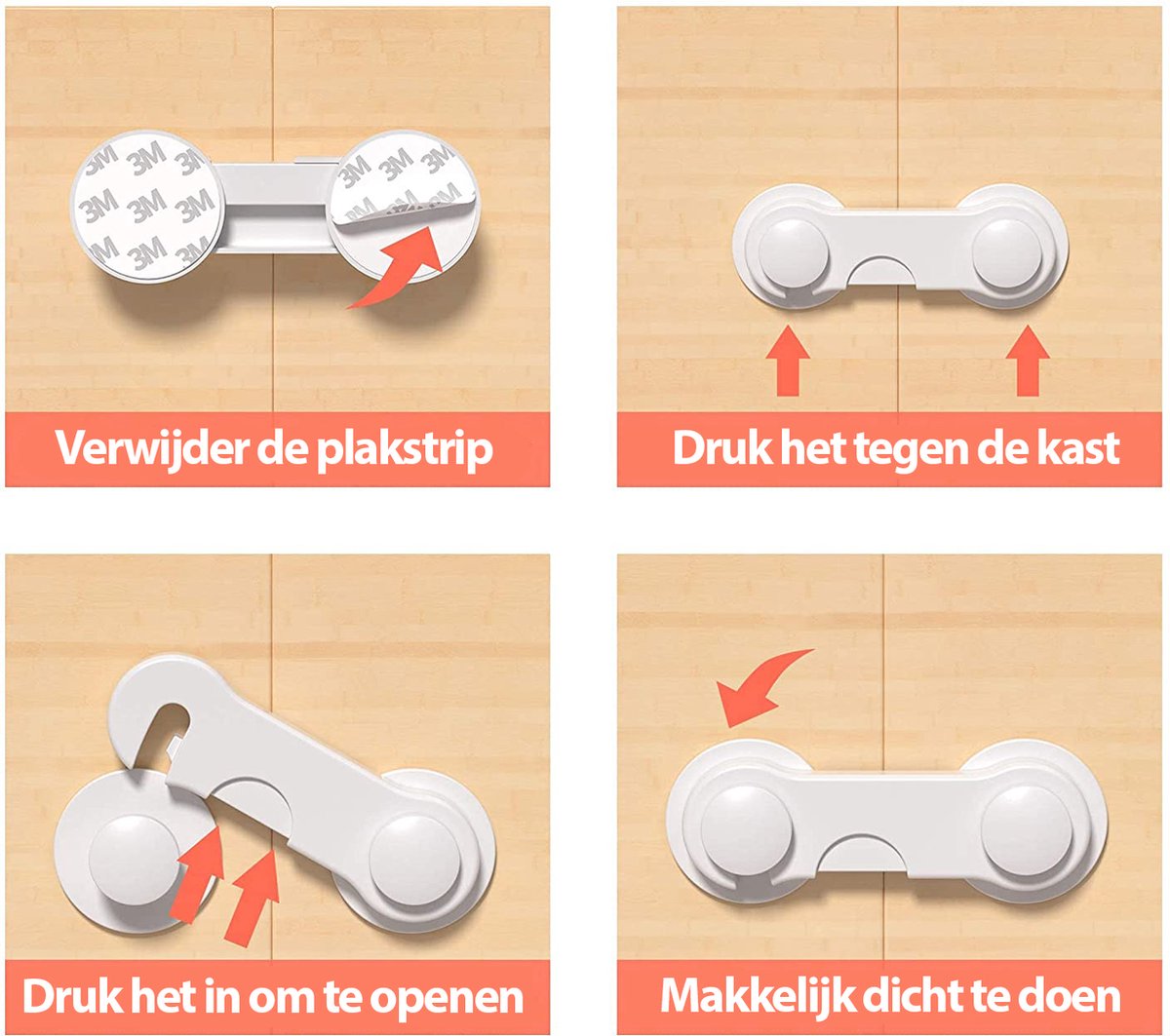 Consumerce® Set van 6 Kindersloten voor Kastjes - Roze - Kinderslot ...