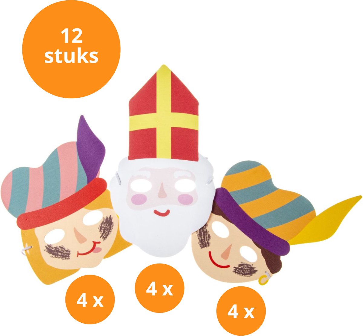 Sinterklaas - Sint & Piet - Maskers - Verkleed kleding - 12 stuks ...