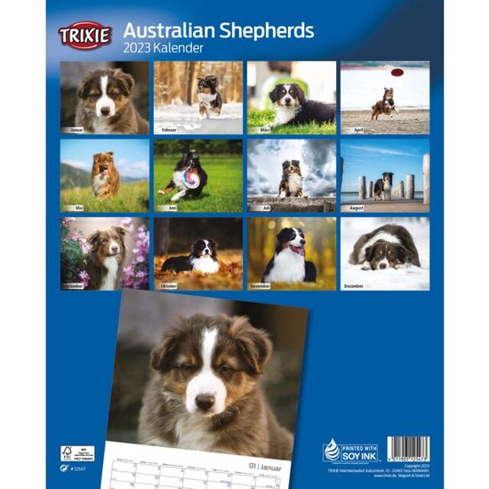 Trixie - Kalender - Australian Shepherds - Duitstalig - 2023 | bol.com