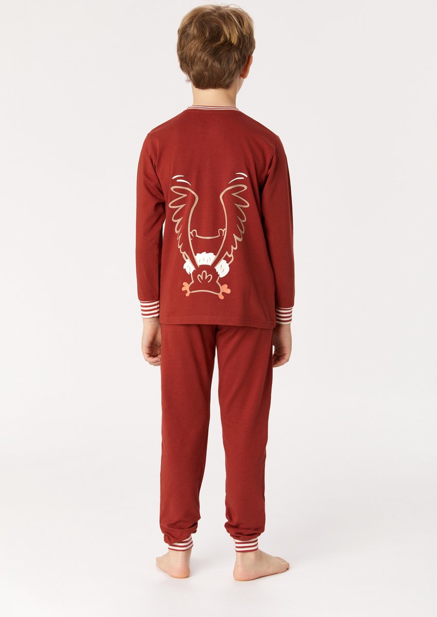 Woody pyjama jongens - bordeaux - uil - 222-1-PLE-Z/490 - maat 176 ...