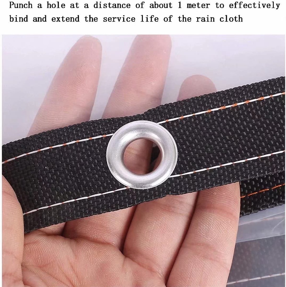 Afdekzeil, transparant, doorzichtig zeil met ogen, tentzeil, waterdicht ...