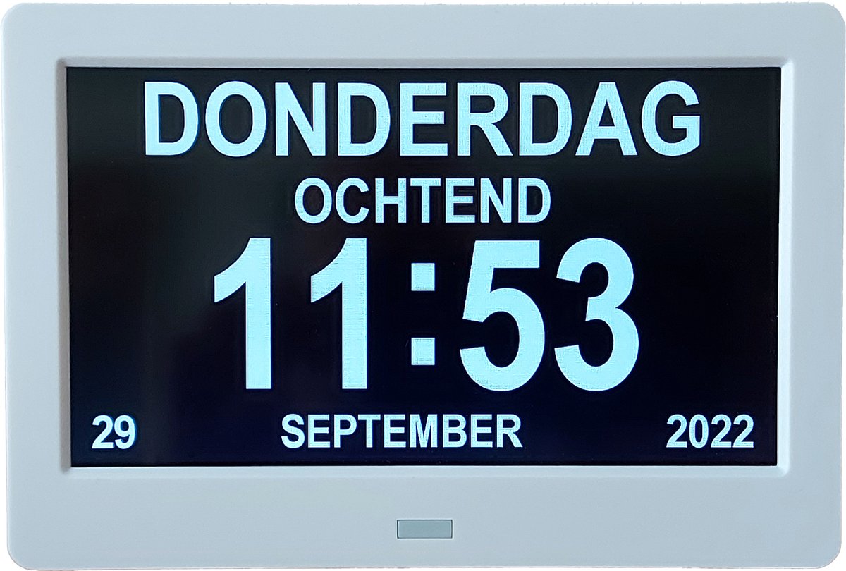 Digitale Dementieklok - Kalenderklok met Datum, Tijd, Alarm - Ochtend ...
