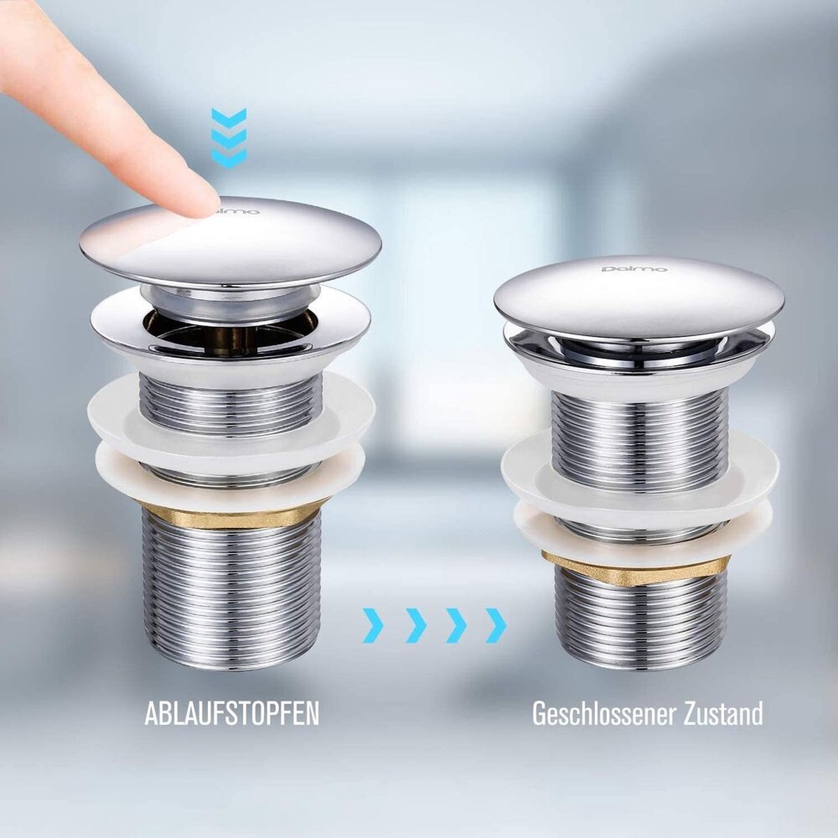 Wastafel afvoerplug-RVS - Gootsteen afvoer plug - Wasbak - Luxe ...