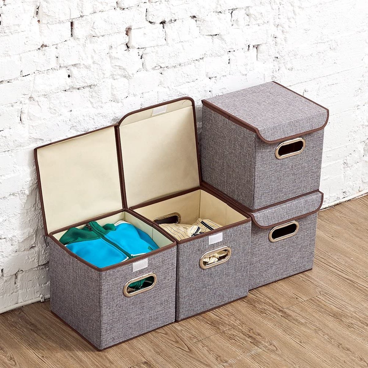 EZOWare Boîtes de Boîtes de rangement, lot de 4 pièces, avec couvercle ...