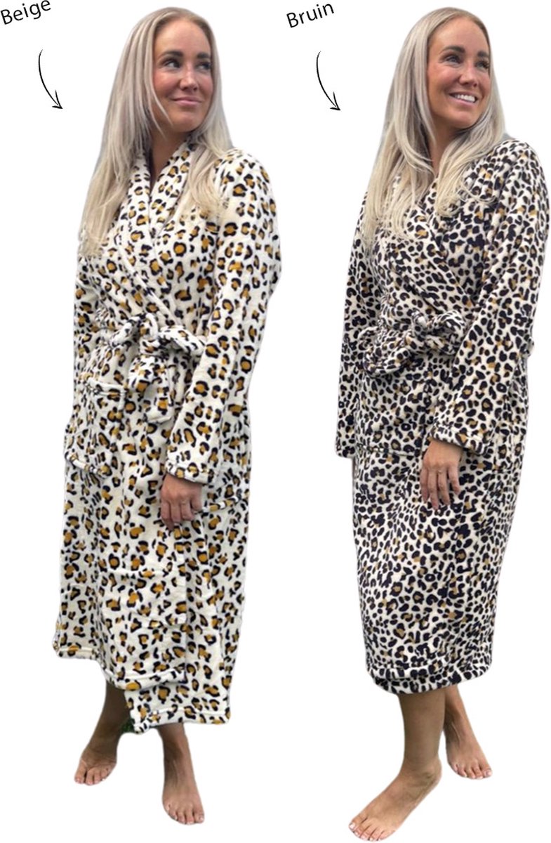 Badjas panter - dames badjas leopard - fleece badjas dames - tijger ...