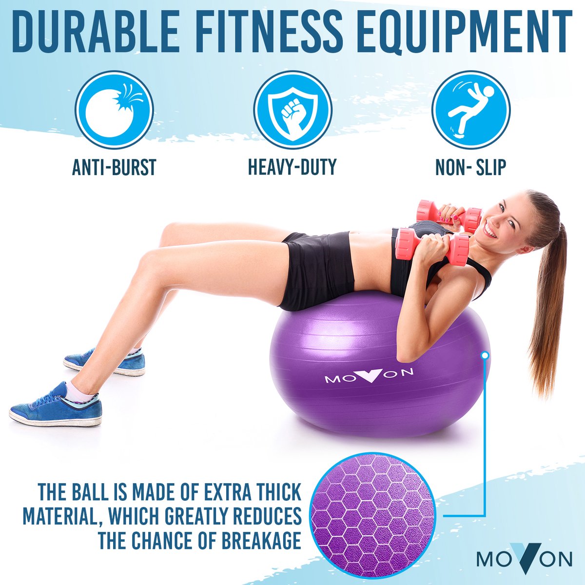 Anti Burst Gymbal / Yogabal, Ergonomische Zit-/ Balansbal, Extra ...