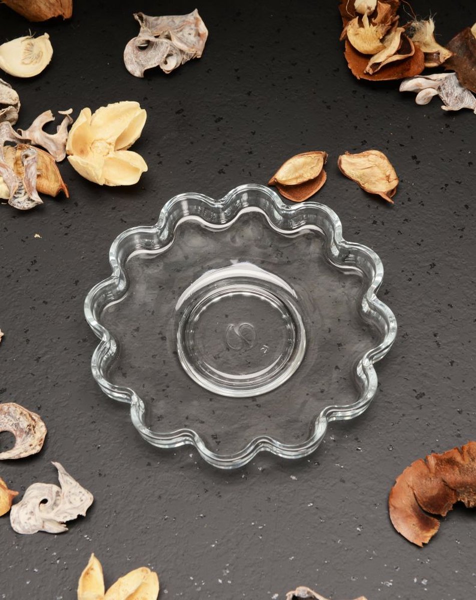 Pasabahce Papatya – Glazen Turkse Thee Onderzetters – Set van 6 – 110 ...