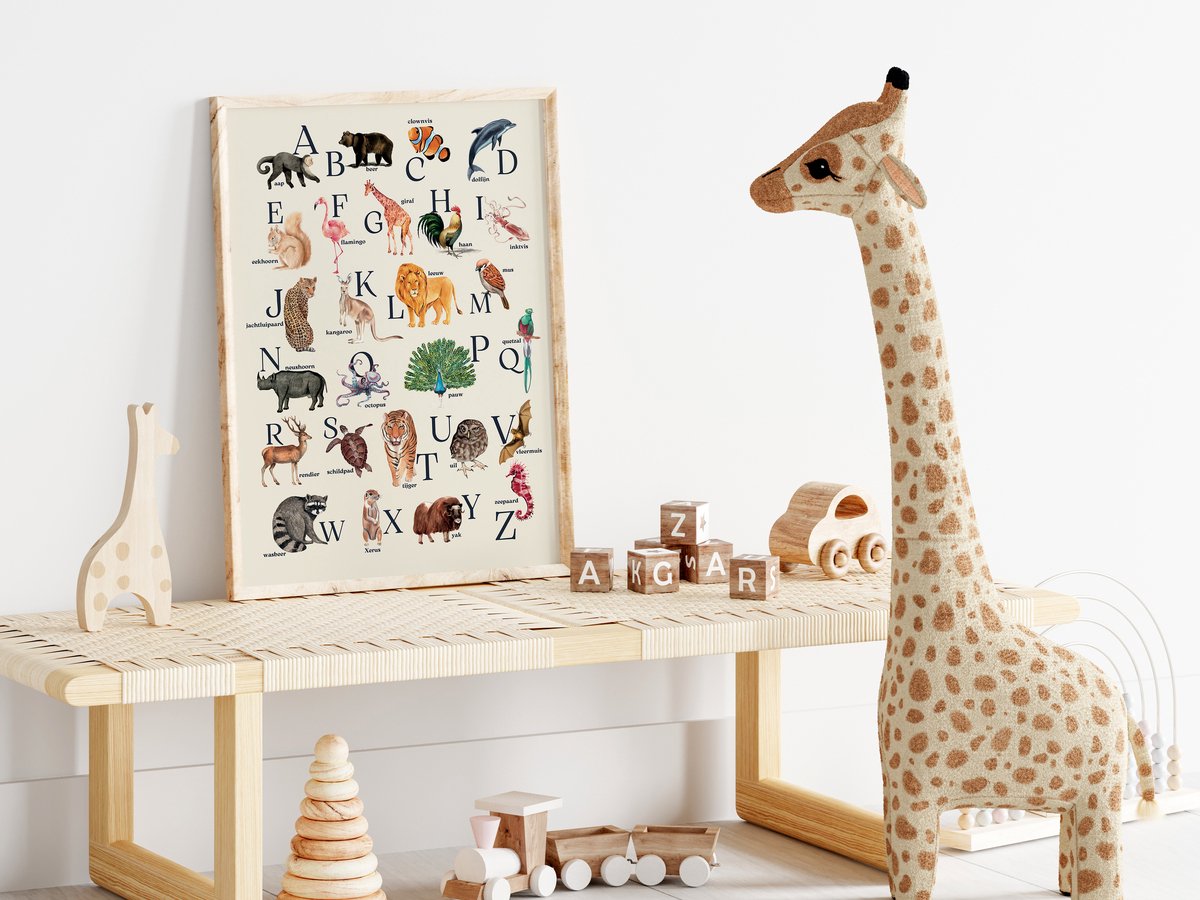 Affiche de l'alphabet des Animaux No Filter - 30x40 cm - Néerlandais ...