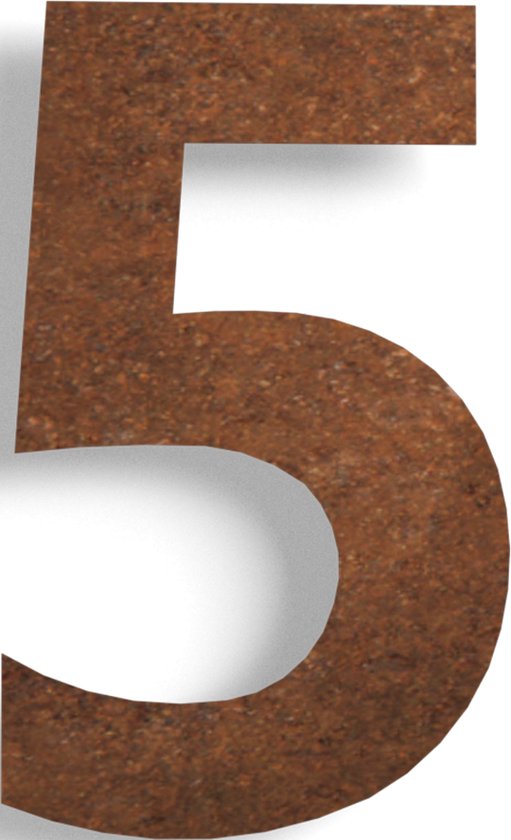 MySteel - Cortenstaal huisnummer 5 - 30 - Roestkleur | bol