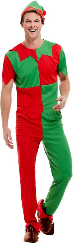 Smiffys - Elf Kostuum - M - Groen/Rood | bol