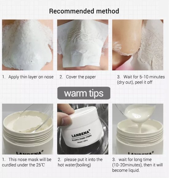 Lanbena strips - Blackhead - anti mee-eters - grove poriën - mee-eters ...