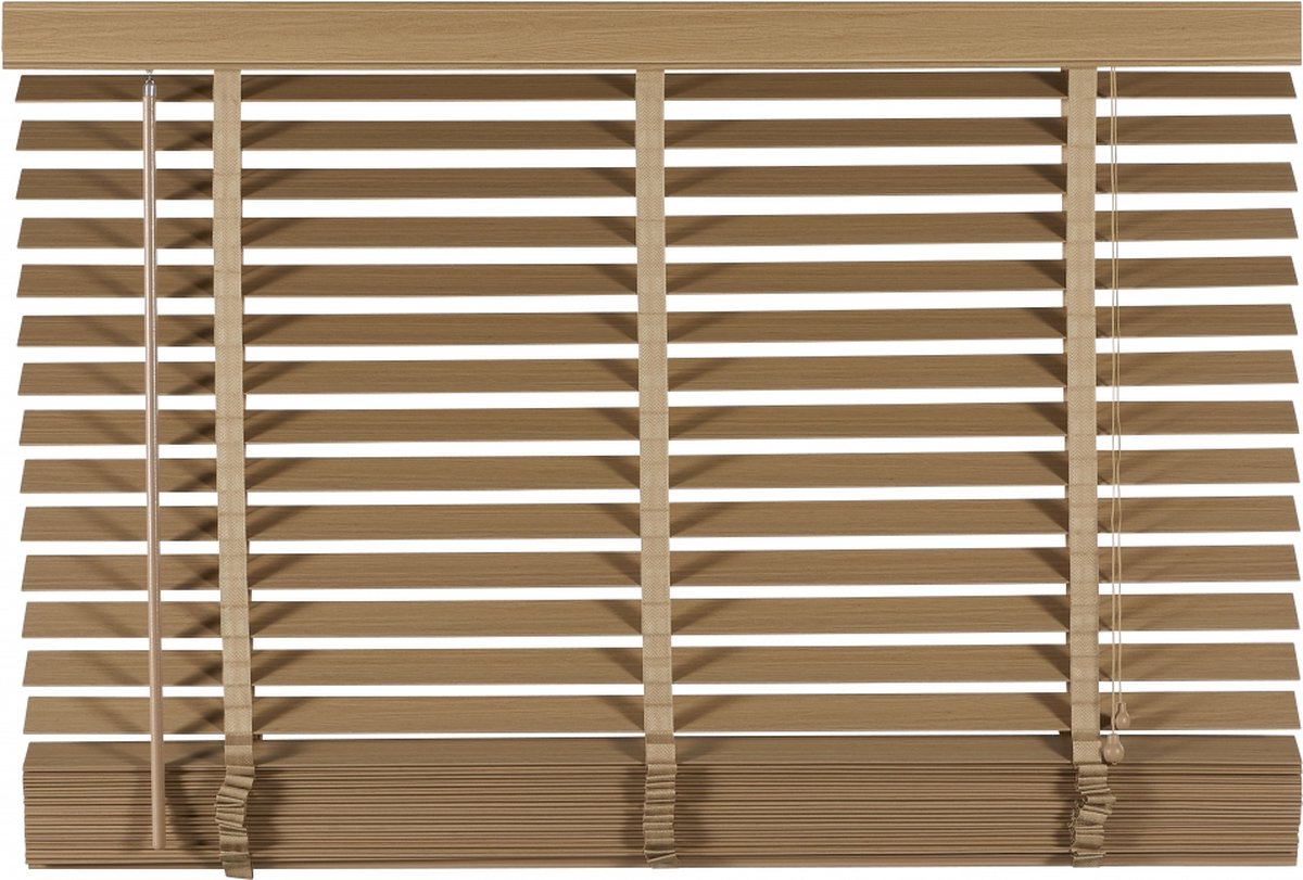 Woonexpress Houten Jaloezie Naturel - 140x130 cm (BxH) - Lamelbreedte ...