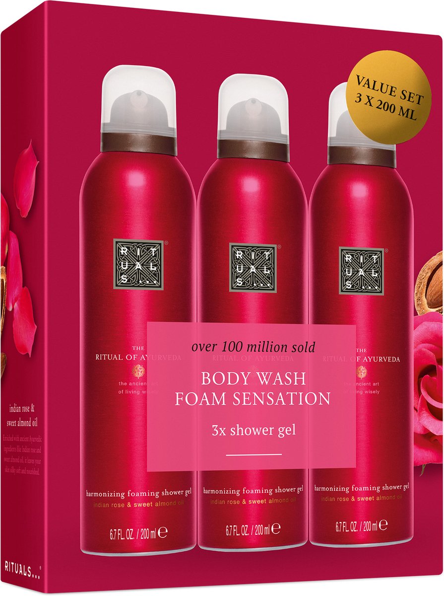 RITUALS The Ritual of Ayurveda Shower Foam Value Pack (3 stuks) | bol