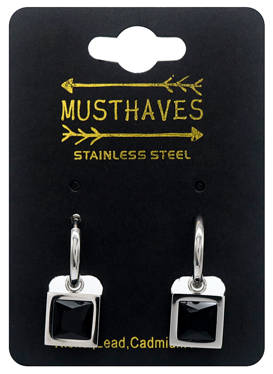 Oorbellen - Oorringen 12 mm - RVS - Zilverkleurig en Zwart | bol.com