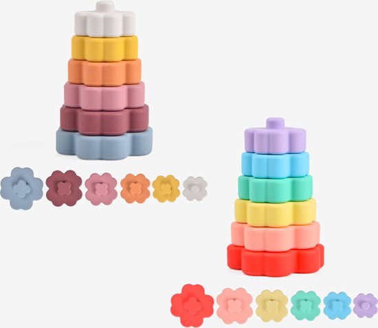 Dutsi - Siliconen Baby Stapeltoren - Pastel | bol.com