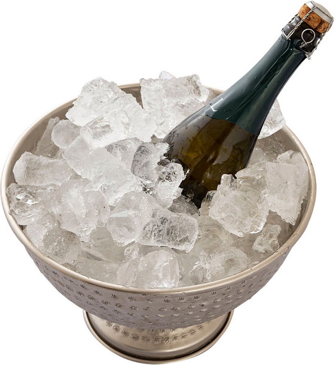 Seau à vin seau à bouteille métal ø 29 cm seau à champagne rond argent ...