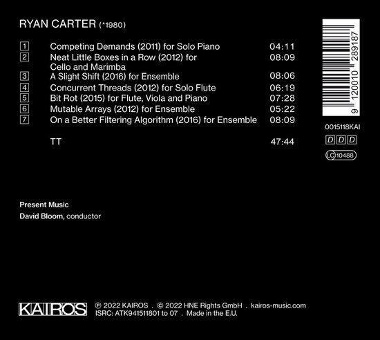 Present Music, David Bloom - Ryan Carter: On A Better Filtering ...