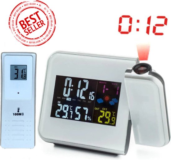 Wekkerradio met projectie - Digitale Wekker - Projectieklok - Sensor ...