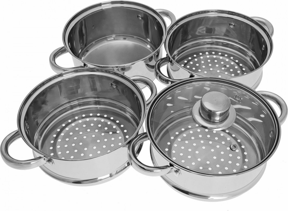 Kinghoff stoompan KH-3329 - met deksel - 22 cm | bol.com