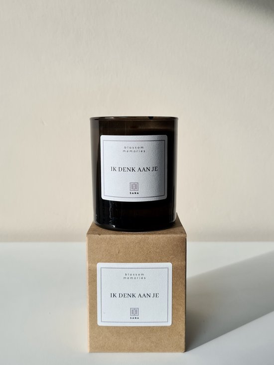 SANA Herdenkingskaars - Geurkaars - Zwart - IK DENK AAN JE - 45 ...