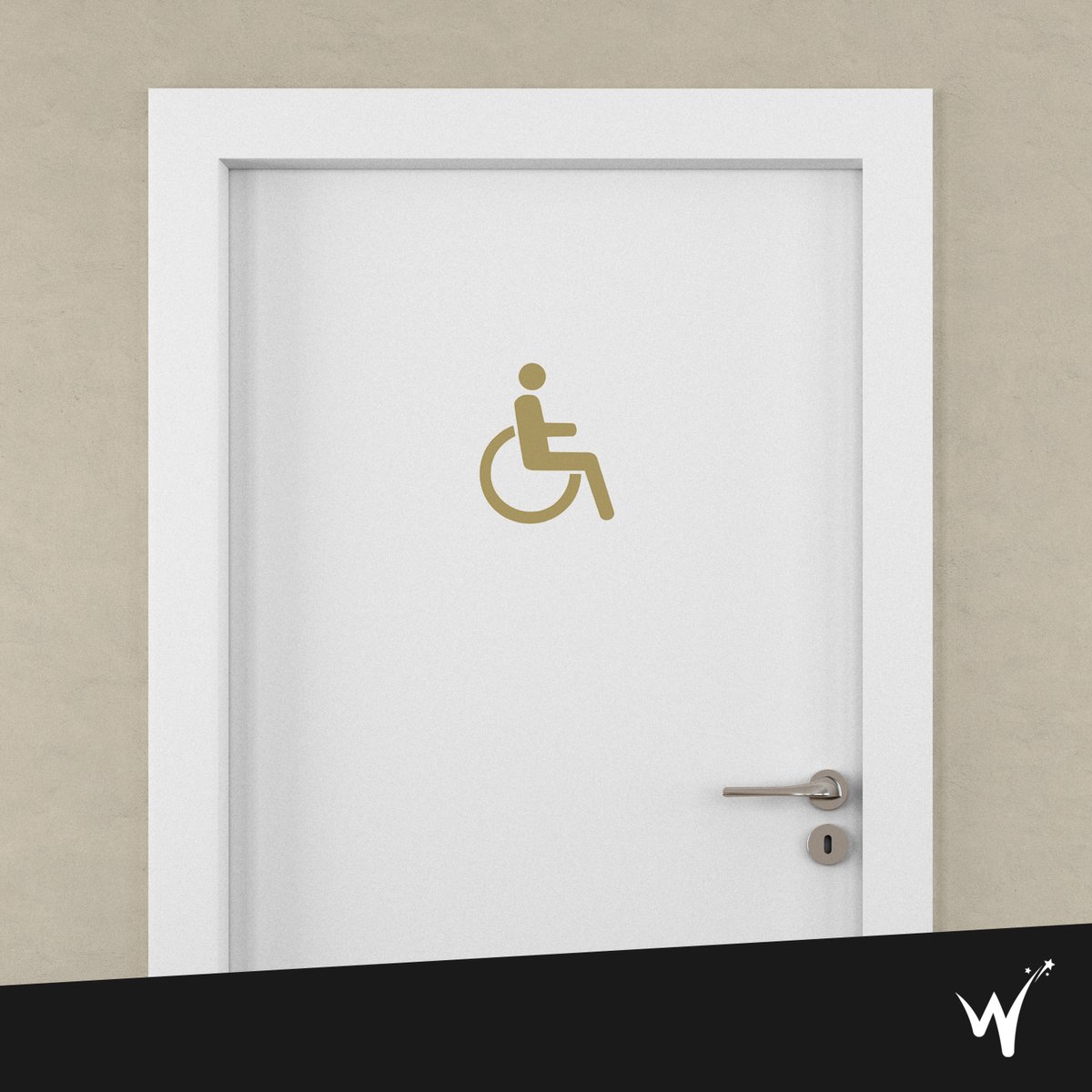 Invalide Toilet Symbool Deursticker - Rolstoel Sticker - Wc Sticker ...