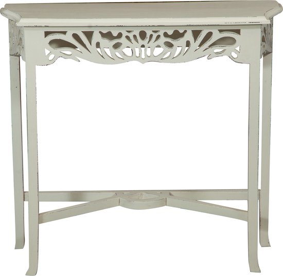 Elisa console in massief hout met antiek witte afwerking 80x27x75 cm | bol.com