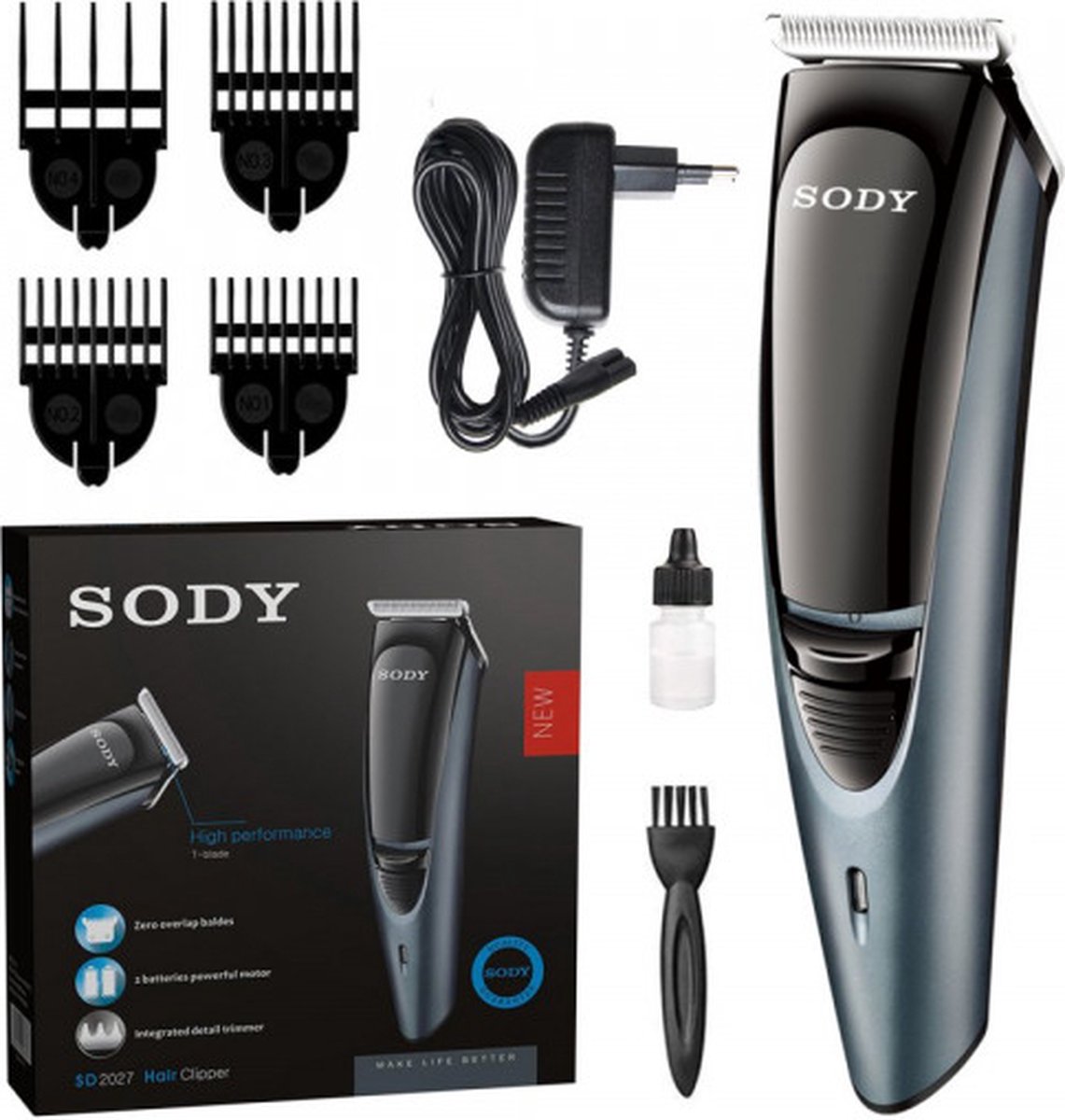Sody SD 2027 - Tondeuse Set - Thuiskapper - Oplaadbare tondeuse ...