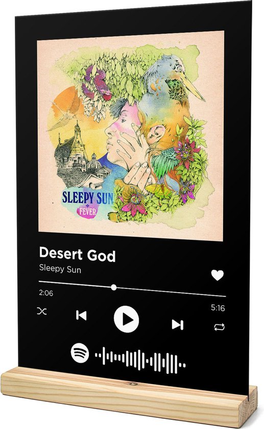 Songr Spotify Muziekbordje - Desert God - Sleepy Sun - 20x30 - Zwart ...