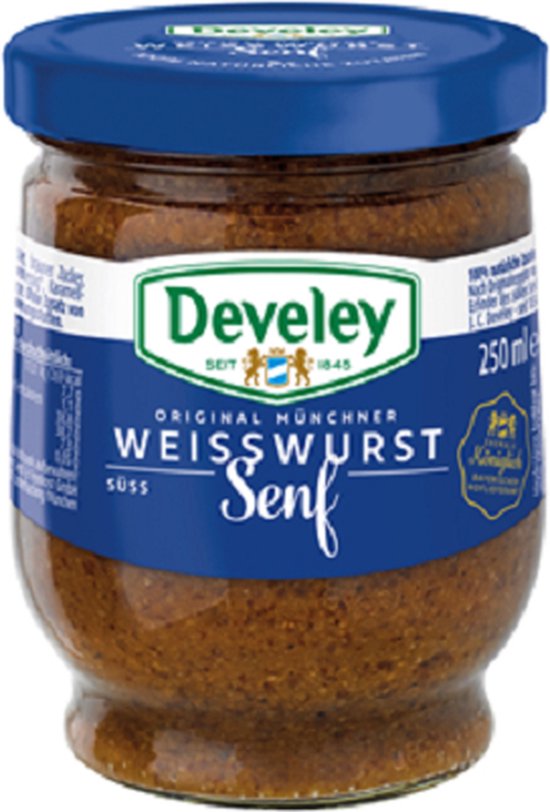 Develey Original München Witte Worst Mosterd - 8 x 250 g doos | bol