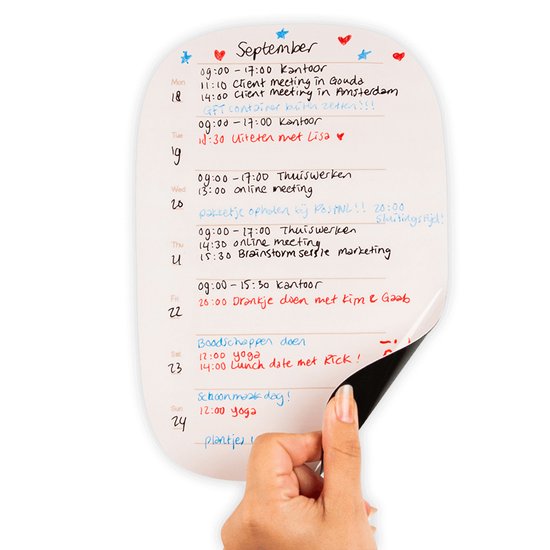 Greenstory - sticky whiteboard - Week Kalender - Organische Vorm | bol.com