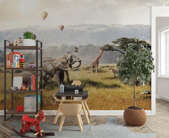 Safari Dieren | Decoratie | Jongens behang | Kinderkamer | Dieren ...