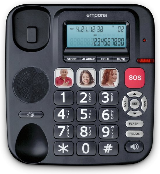 Emporia KFT20 - Senioren Vaste Telefoon - SOS Knop - Grote knoppen ...