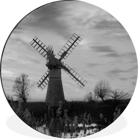 WallCircle - Wandcirkel - Muurcirkel - Silhouet van een molen in ...